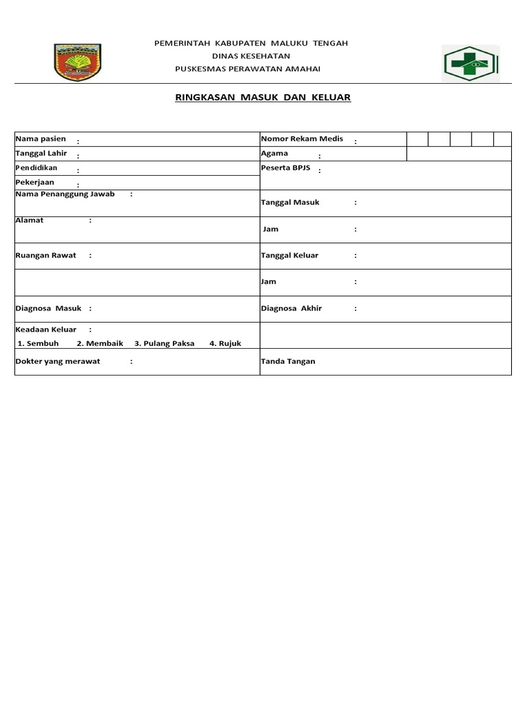 Status Pasien Rawat Inap | PDF