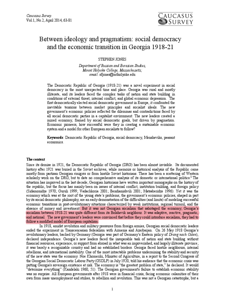 Between Ideology and Pragmatism - Social Democracy and The Economic ...