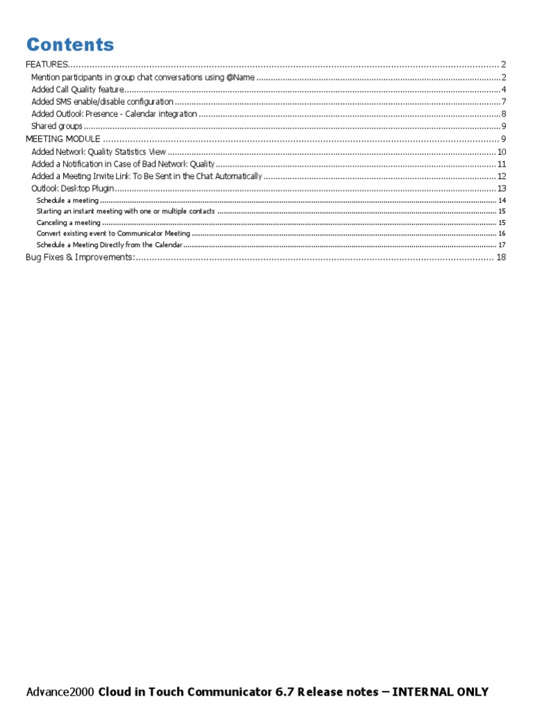 (Release Notes) CiT Communicator 6.7 INTERNAL | PDF | Microsoft Outlook ...
