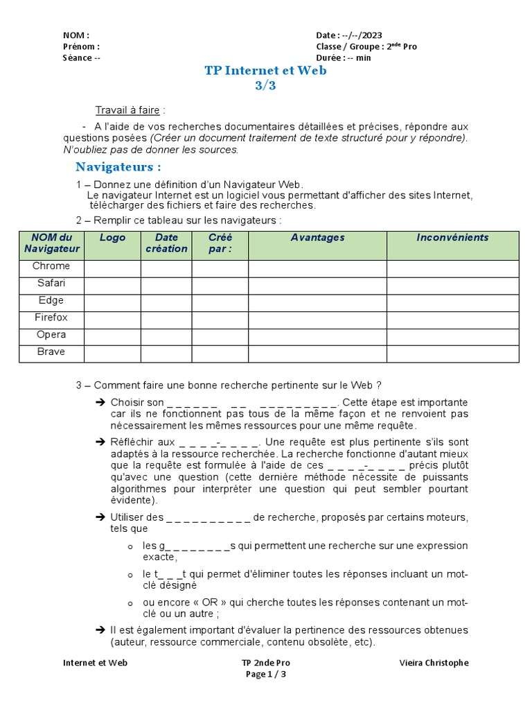 TP Internet Et Web 3 | PDF | Internet | Internet et Web