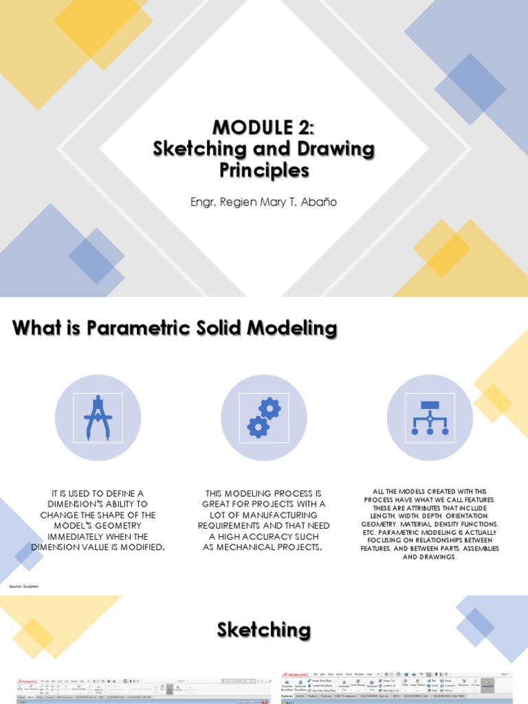 Module 2 - Sketching and Drawing | PDF | Geometry | Classical Geometry