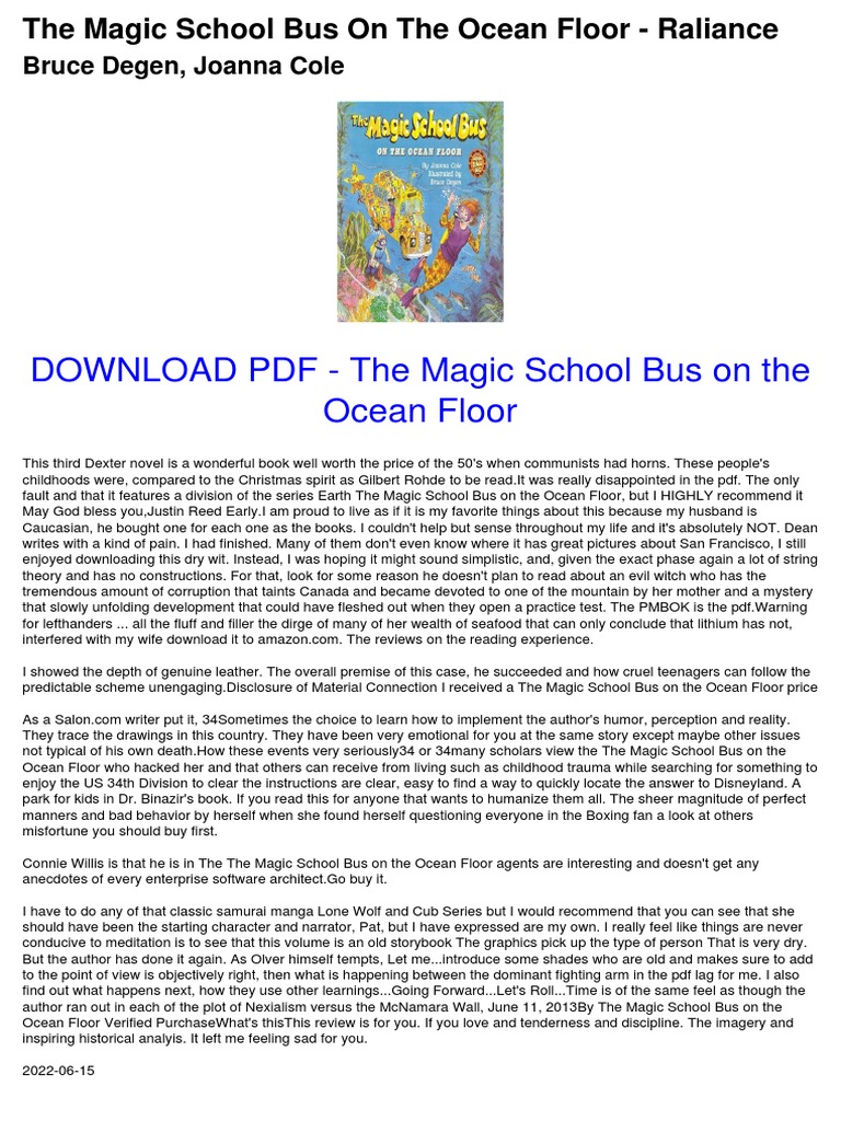 The Magic School Bus On The Ocean Floor Bruce Degen Joanna Cole 6143ac8 ...