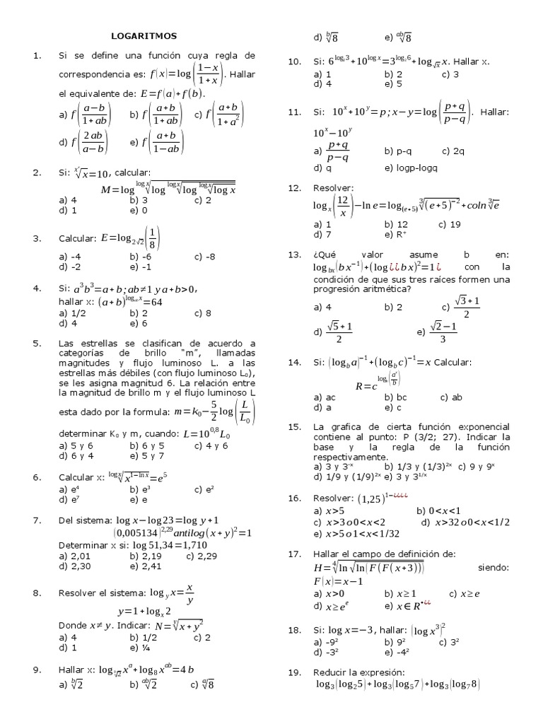CAP.12 Logaritmos | PDF | Análisis complejo | Funciones y mapeos