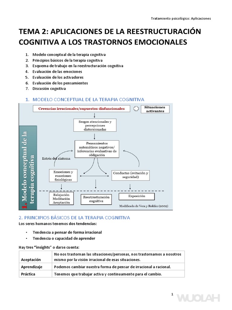 Mio Tema 2 - Reestructuración | PDF | Pensamiento | Las emociones