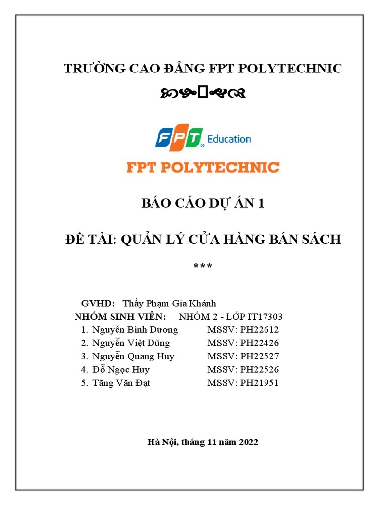 DuAn1 Fpoly PTPM | PDF