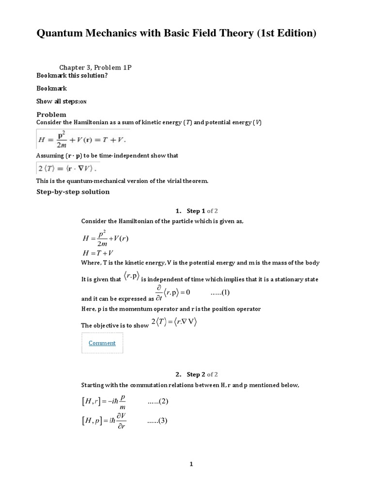 CH 3 - Ch10 | PDF | Hamiltonian (Quantum Mechanics) | Wave Function