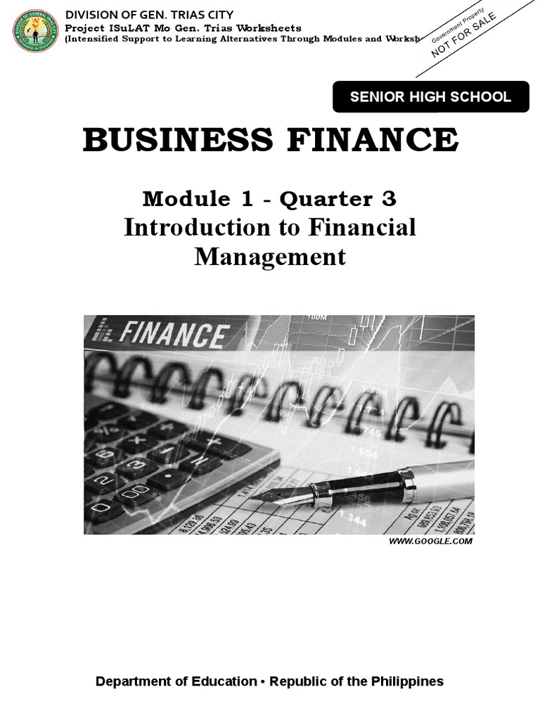 Business Finance 12 Second Sem Module 1 Gen. Trias Worksheet Template ...
