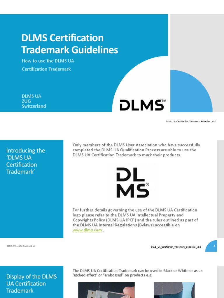 DLMS UA Certification Trademark Guidelines v1.0 | PDF | Trademark ...