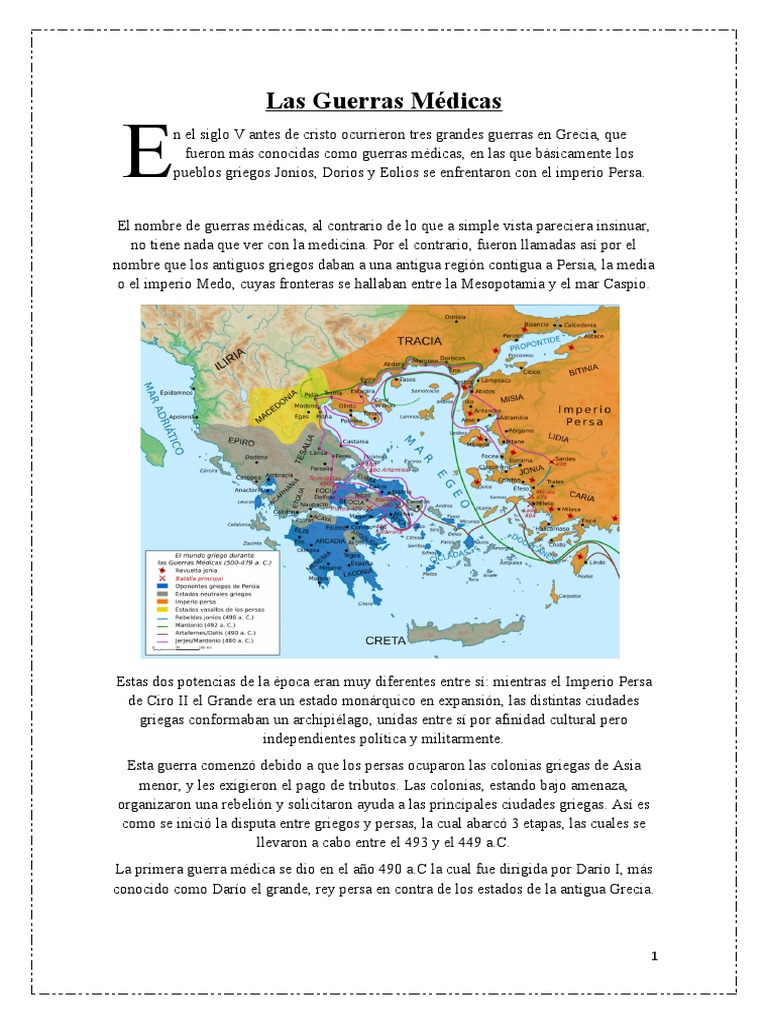 Las Guerras Médicas | PDF | Guerras Greco Persas | Antigua Grecia