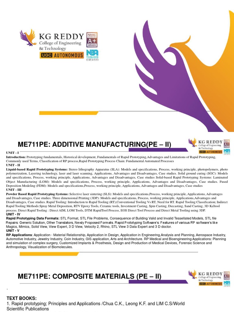 Additive Manufacturing Course Overview | PDF