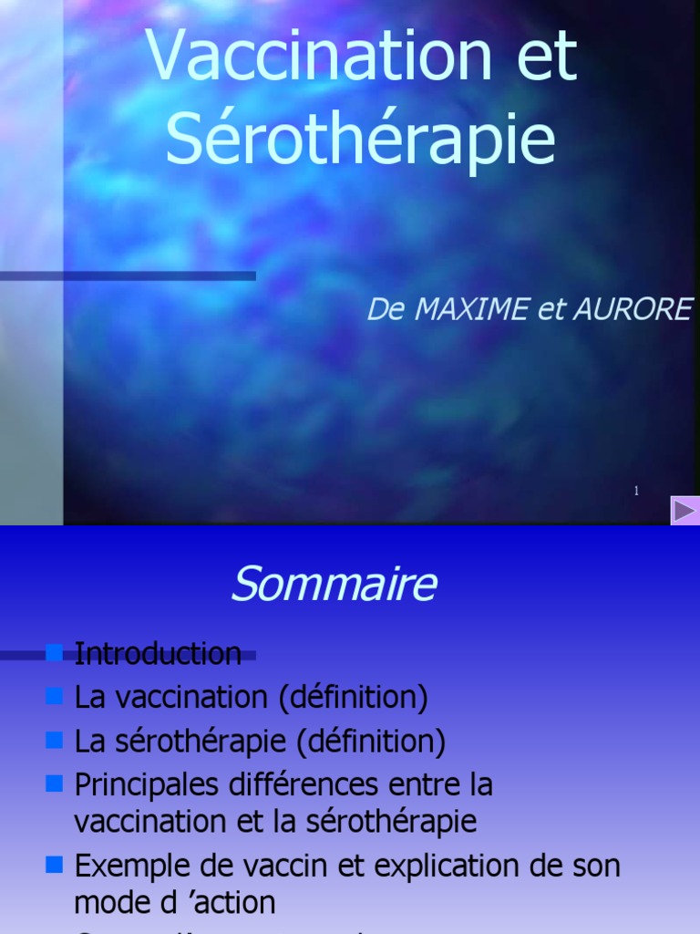 Vaccination vs Sérothérapie : Définitions et Différences | PDF ...