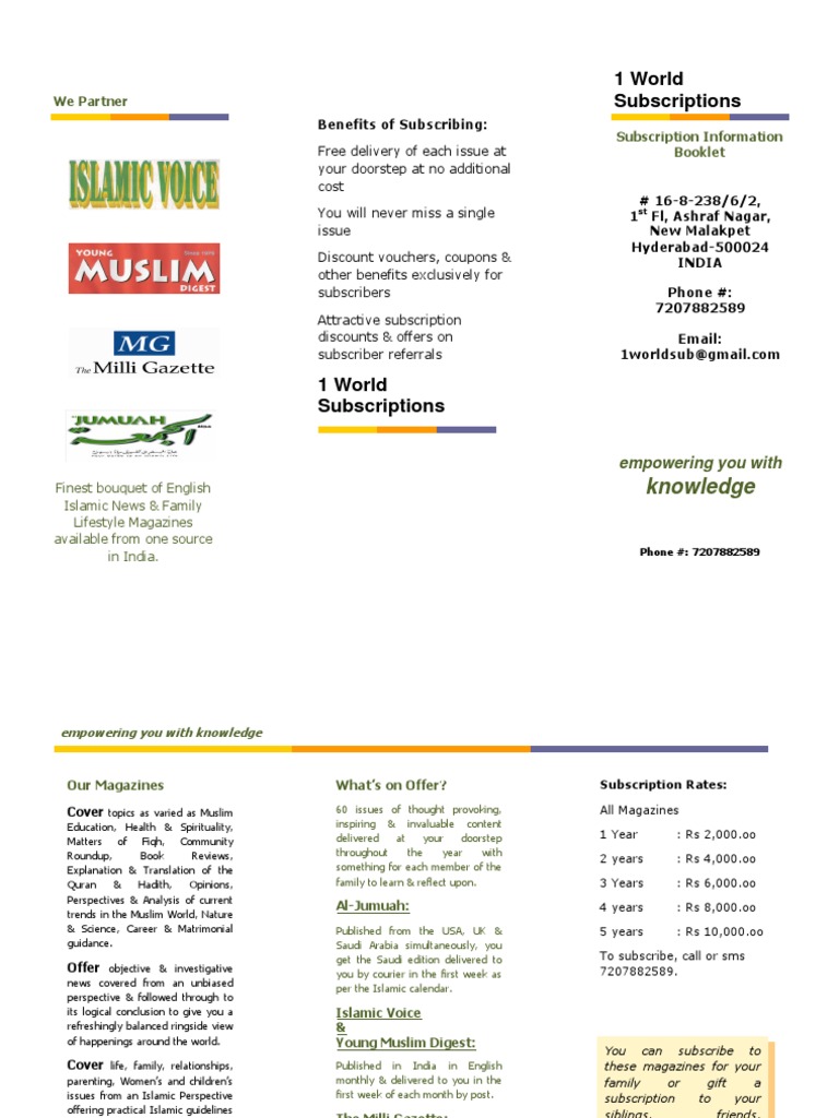 Islamic Magazines Brochure | PDF | News | Quran