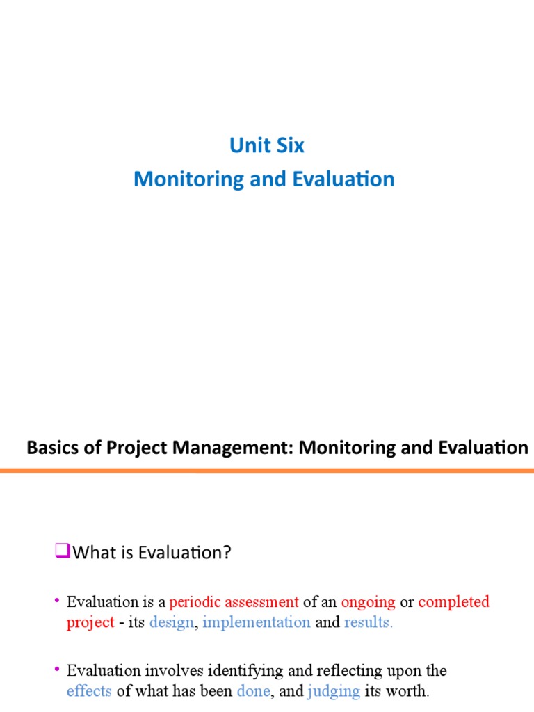 Project - PPT 6 Monitoring and Evaluation | PDF