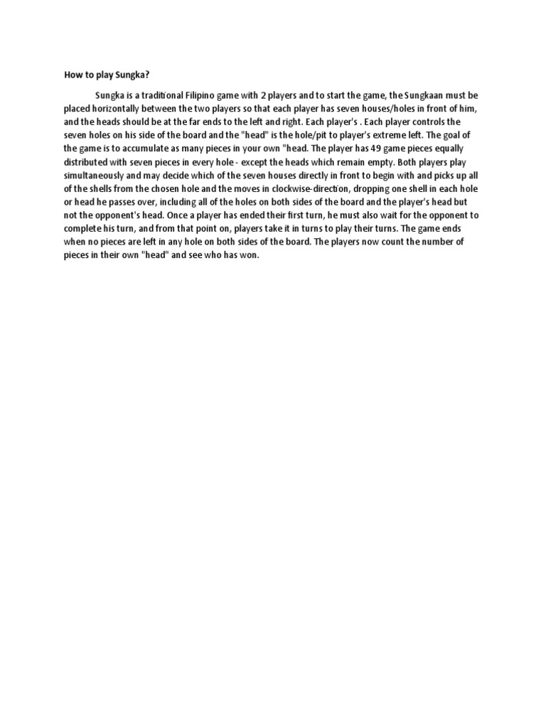 How To Play Sungka? | PDF