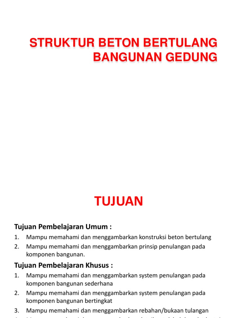 Modul 7 STRUKTUR BETON BERTULANG BANGUNAN GEDUNG | PDF
