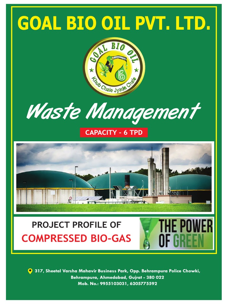 CBG Project - Goal Bio Oil - 6 TPD - 13 Pages | PDF | Biogas ...