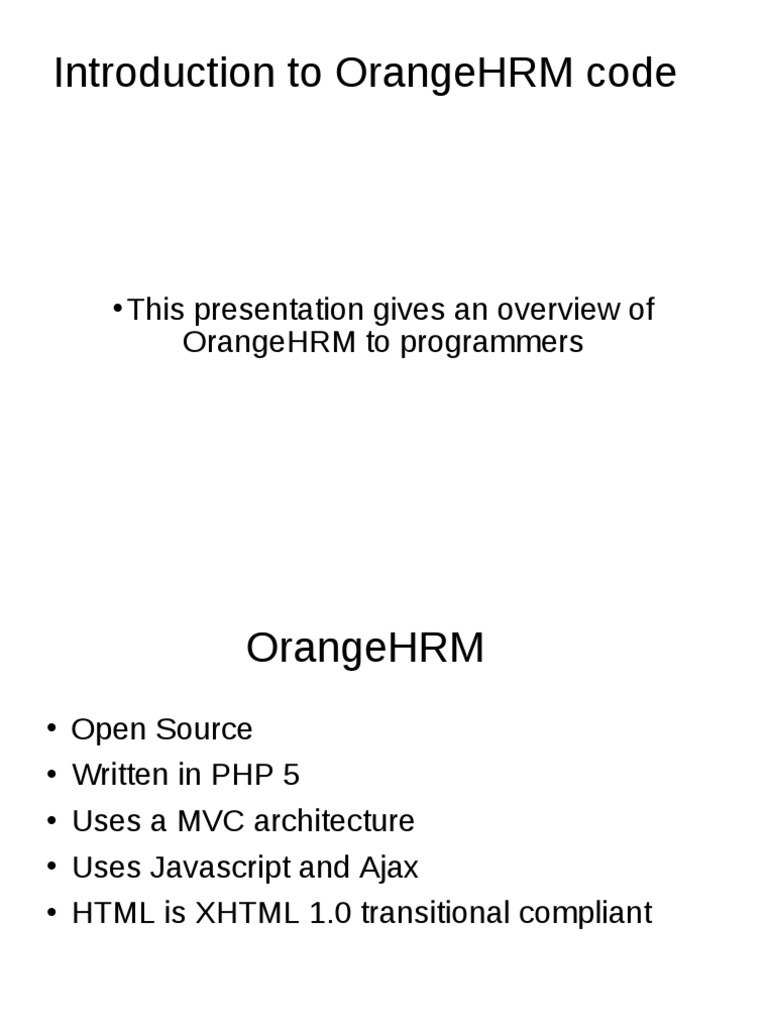 OrangeHRM Code Overview | PDF | Object Relational Mapping | Sql
