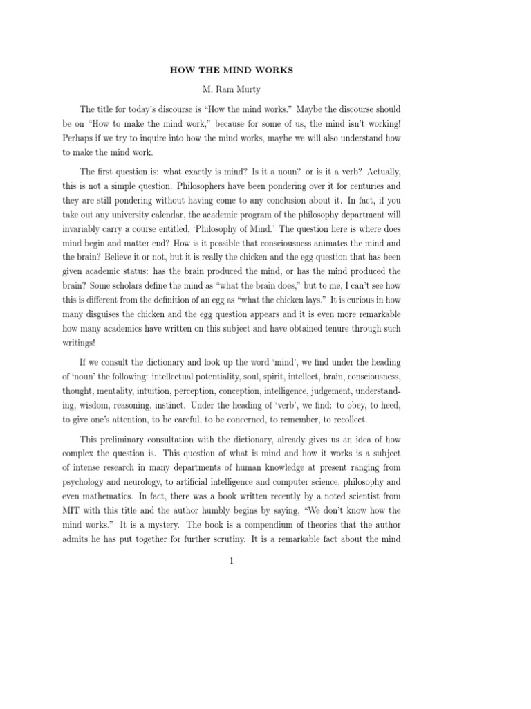 How The Mind Works | PDF | Perception | Mind