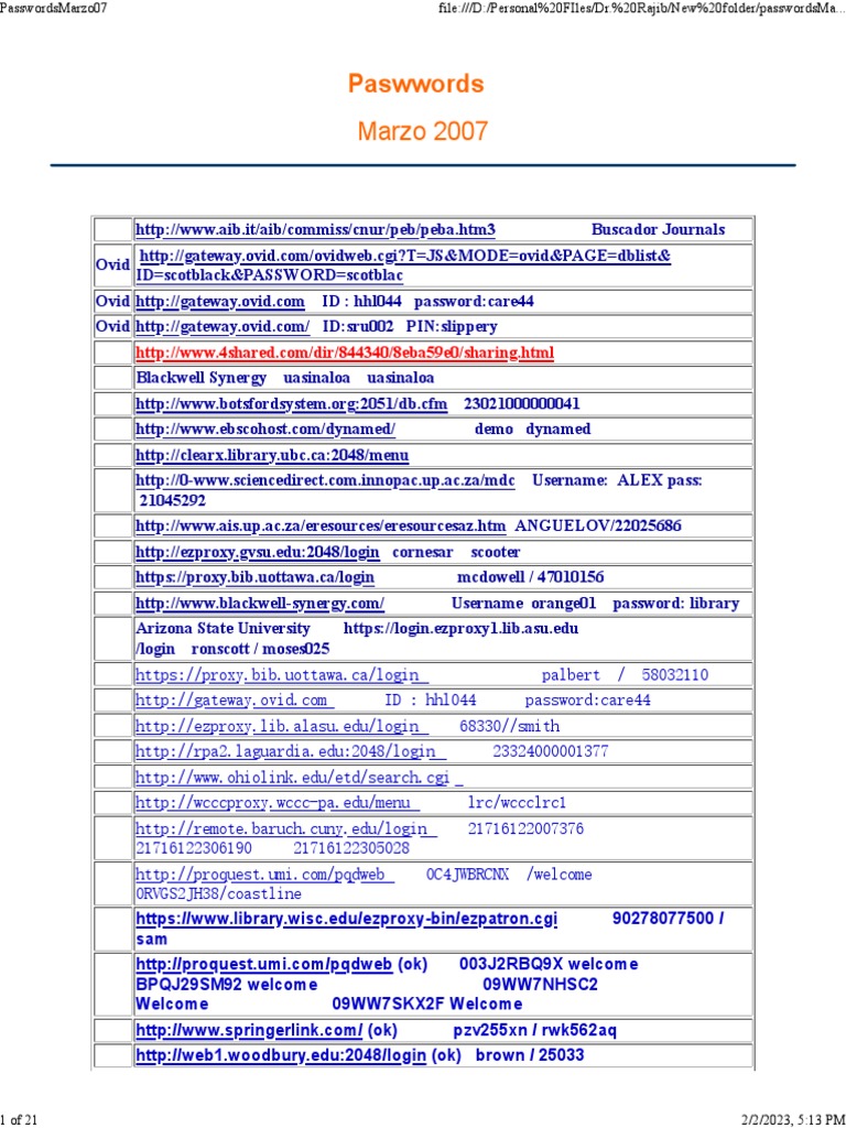 Passwords Ma Rzo 07 | PDF | Medicine | Anesthesia