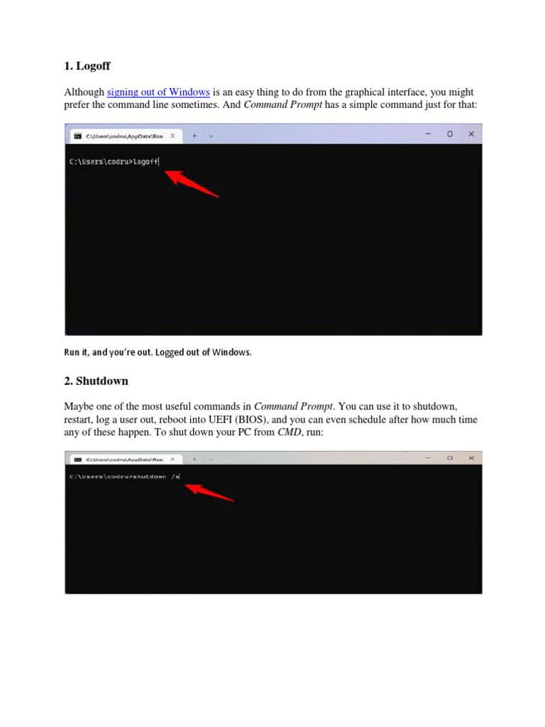 Command Prompt Commands | PDF | Command Line Interface | Directory (Computing)