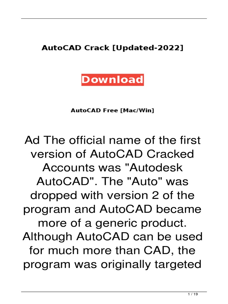 AutoCAD Crack Updated2022 | PDF