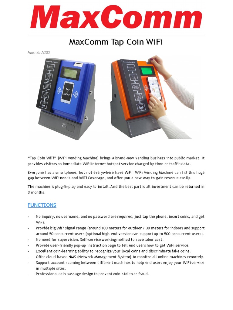 Maxcomm Tap Coin Wifi - Wifi A202 - All 180104 | PDF | Wi Fi | 4 G