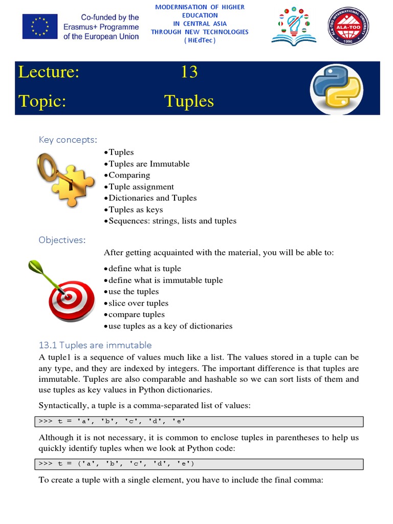 13 Tuples Pdf String Computer Science Computer Programming 