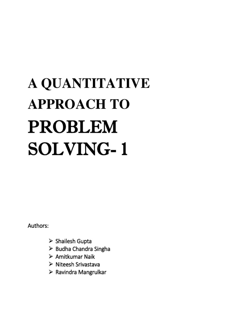 A Quantitative Approach To Problem Solving 1 | PDF | Interest | Compound Interest