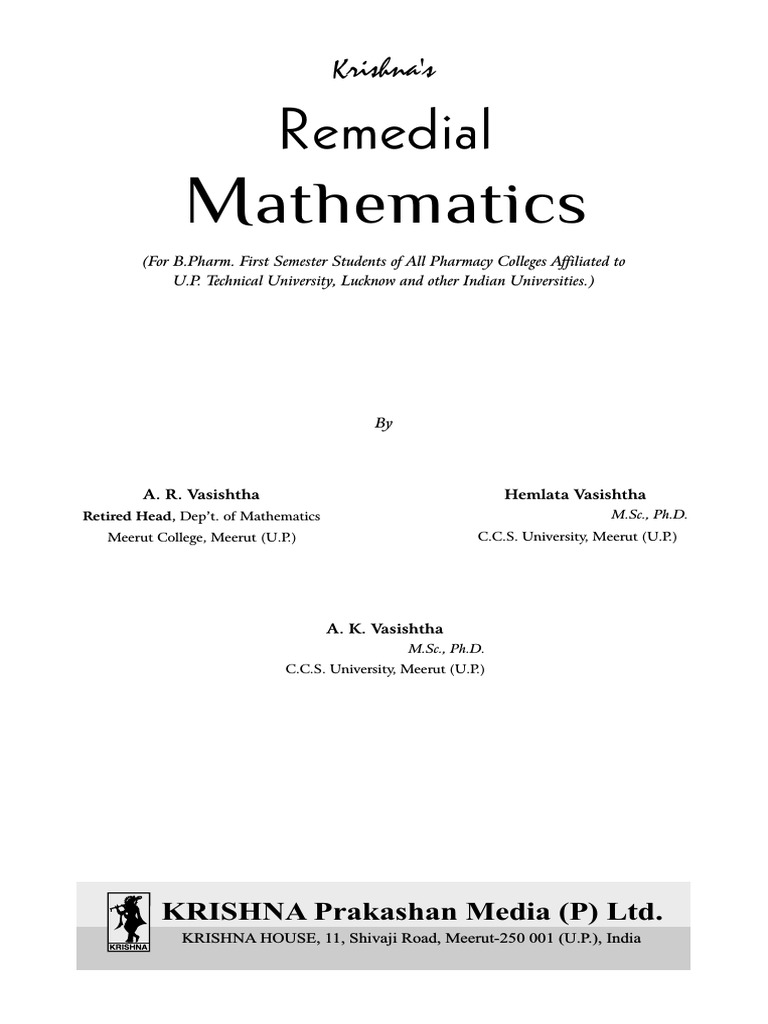 A.R. Vasishtha, Hemlata Vasishtha, A.K. Vasishtha - Krishna's Remedial ...