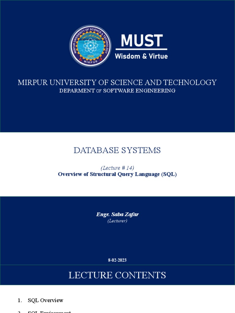 Dbs Lecture 14 Pdf Relational Database Sql