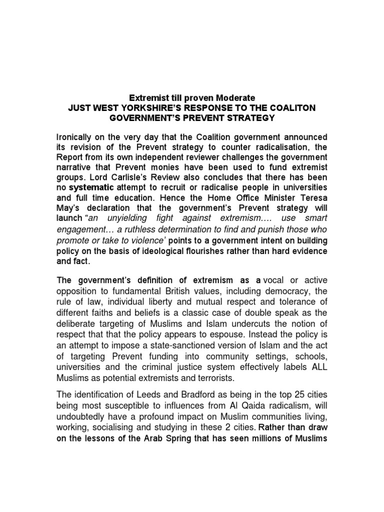 Extremist Till Proven Moderate | PDF | Extremism | Violence