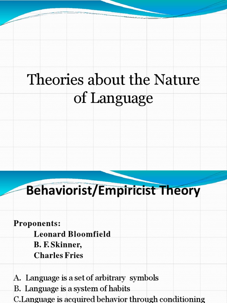 Language Theories Overview and Analysis | PDF