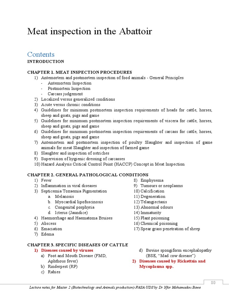 Meat Inspection in The Abattoir in Cameroon | PDF | Meat | Slaughterhouse