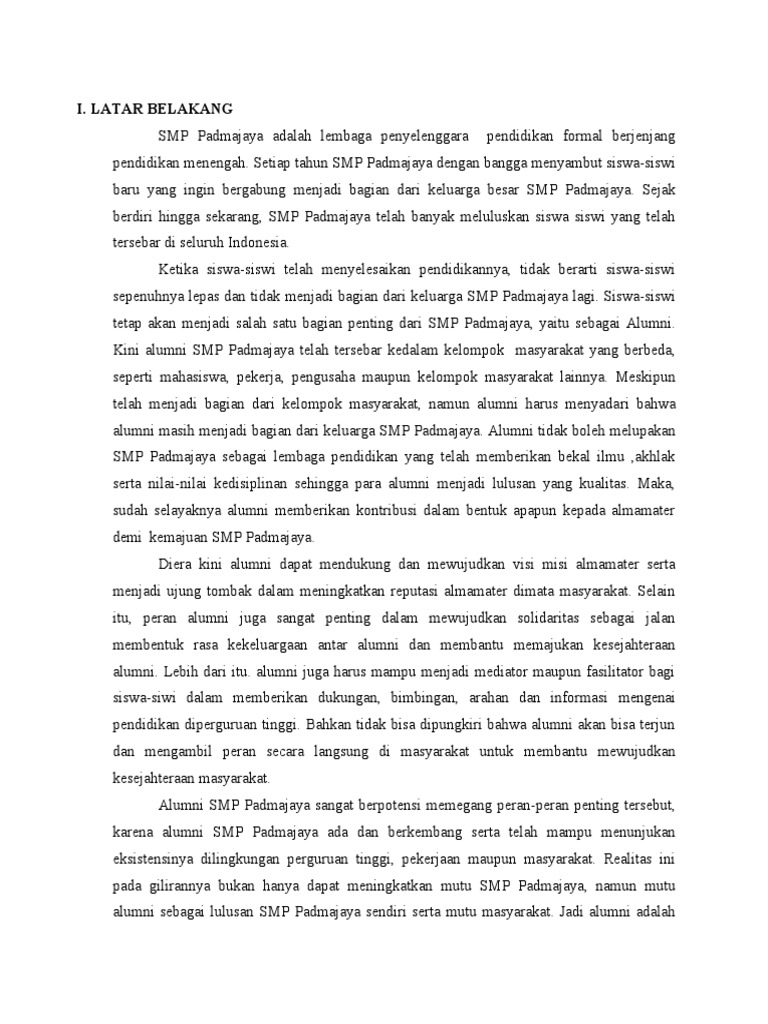 Proposal Alumni New | PDF