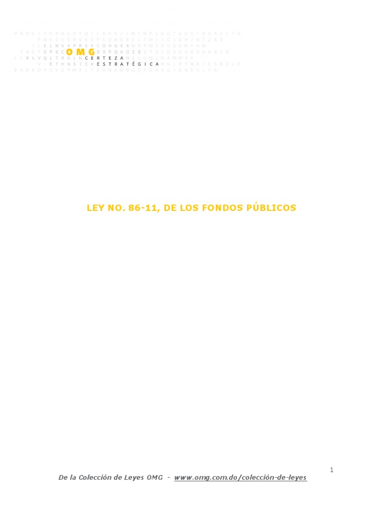 Ley No. 86-11, de Los Fondos Públicos | PDF | Gobierno local ...