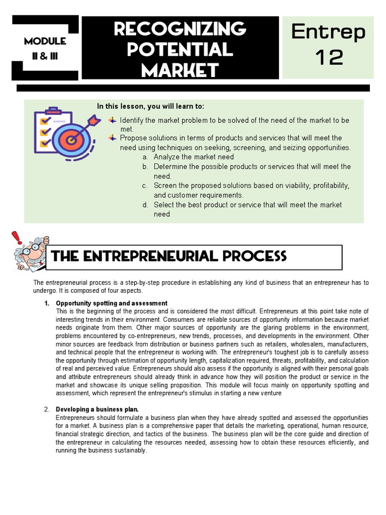 Entrep Module WEEKS 2 - 3 | PDF | Entrepreneurship | Infrastructure