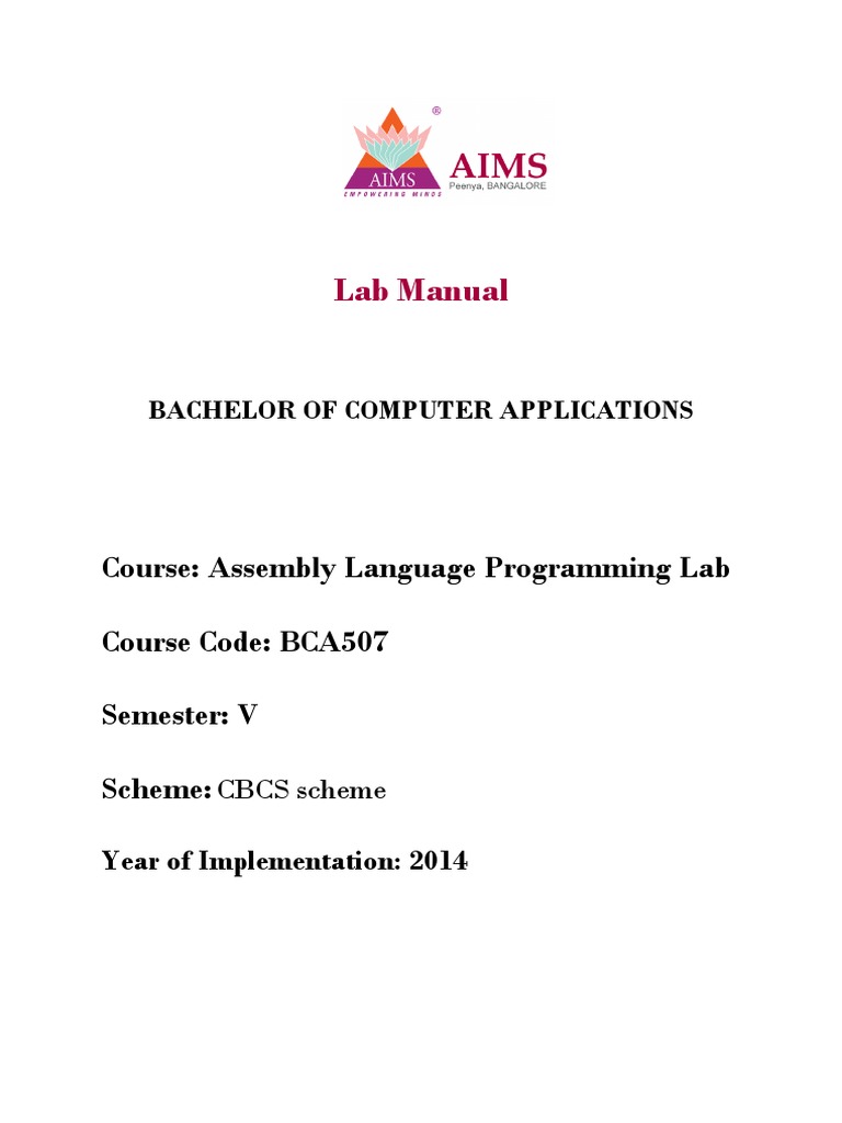 MALP Lab Manual | PDF | Assembly Language | Binary Coded Decimal MALP Lab Manual | PDF | Assembly Language | Binary Coded Decimal