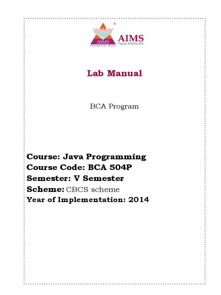 Java Programing Lab Pdf Constructor Object Oriented Programming Programming