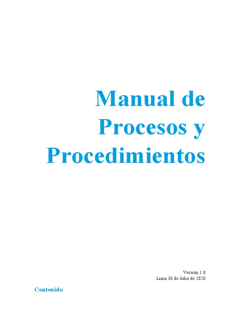 Manual de Procesos y Procedimientos | PDF | Informática