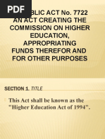 Philippine Legislation Handout Ra 7722 | PDF | Taxes | College