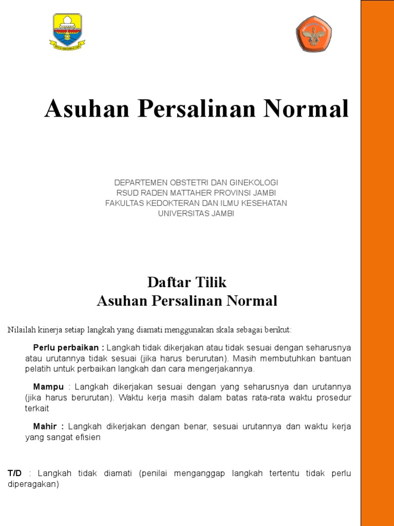 Asuhan Persalinan Normal 60 Langkah | PDF | Kesehatan Holistik