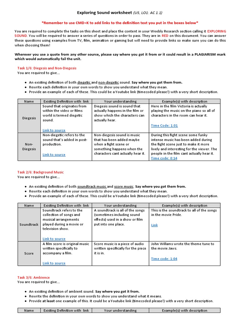 Exploring Sound Worksheet Guide | PDF | Distortion | Microphone