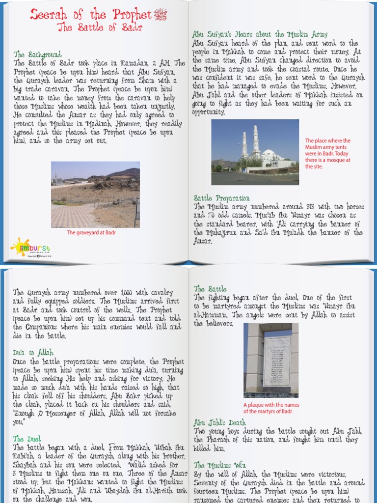 The Battle of Badr Worksheet | PDF | Medieval Conflicts | Banu Hashim