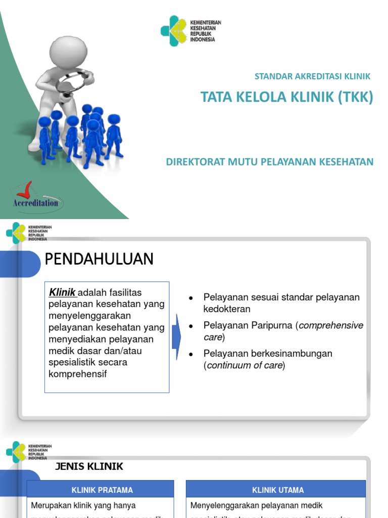 Standar Akreditasi Klinik TATA KELOLA KLINIK (TKK) | PDF