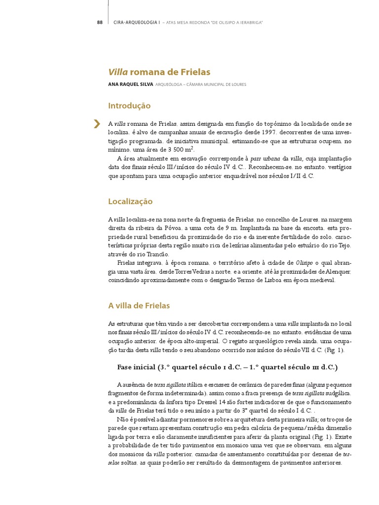 02 - Villa Romana de Frielas | PDF | Lisboa