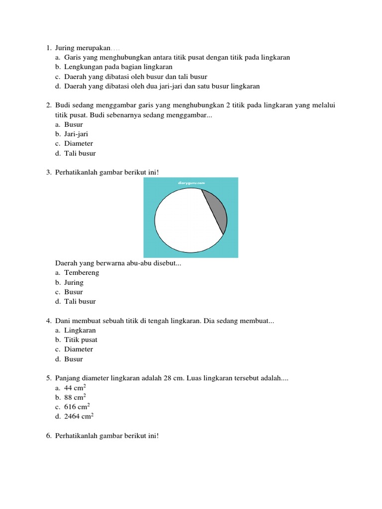 Latihan Lingkaran 3 | PDF | Metode & Bahan Ajar