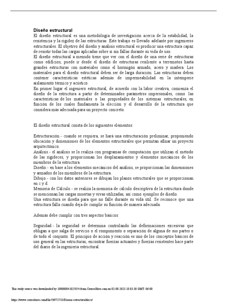 Disen o Estructural | PDF | Diseño | Hormigón