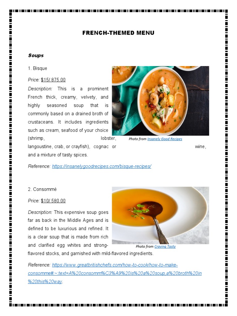 French 1 | PDF | French Cuisine | Soup