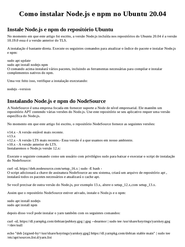 Instalar Nodejs Npm Pdf