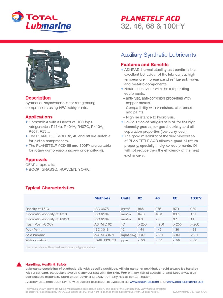 Planetelf Acd 68 TDS v171023 | PDF | Lubricant | Applied And ...
